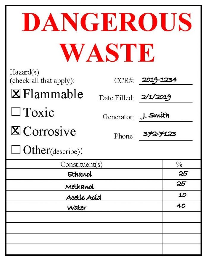 Hazardous Waste Accumulation, Storage, and Labeling - WSU Tri-Cities