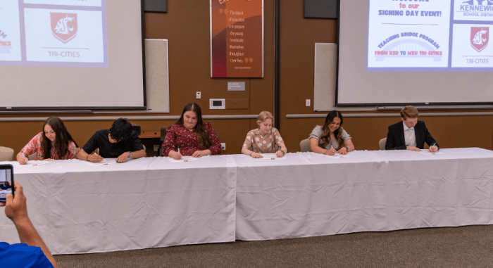 WSU Tri-Cities, KSD Teaching Bridge program signs first cohort of students for career-connected ...